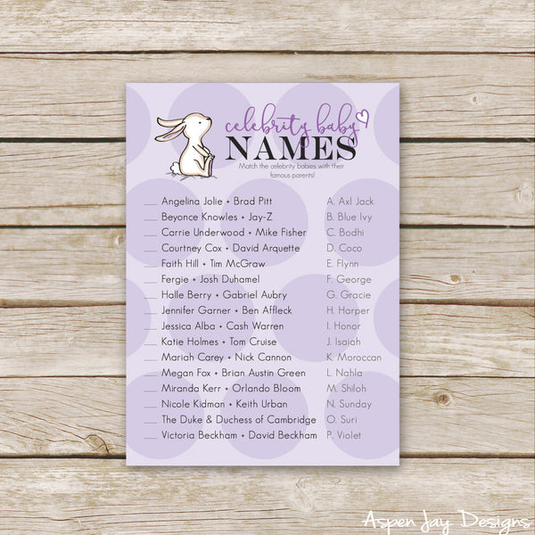 Purple Bunny Celebrity Baby – AspenJay