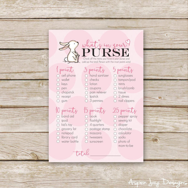 Pink Bunny What's in your Purse – AspenJay