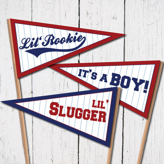 Baseball Baby Shower Pennant Flags – AspenJay