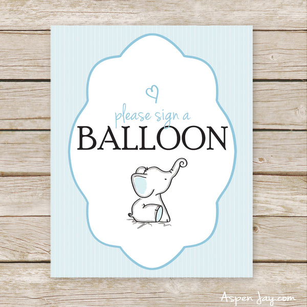 Blue Elephant Sign a Balloon Sign – AspenJay